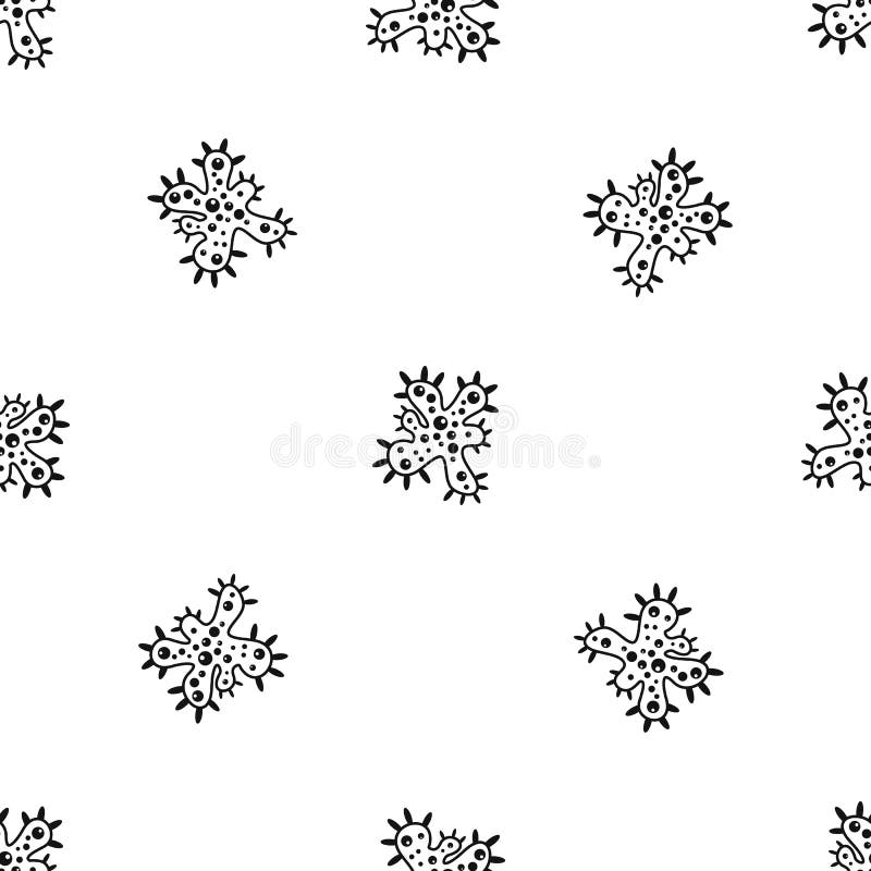 Bacteria Pattern Seamless Black Stock Vector - Illustration of health ...
