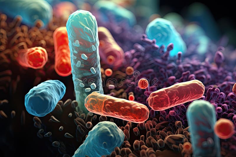Bacteria of probiotics stock illustration. Illustration of cancer ...