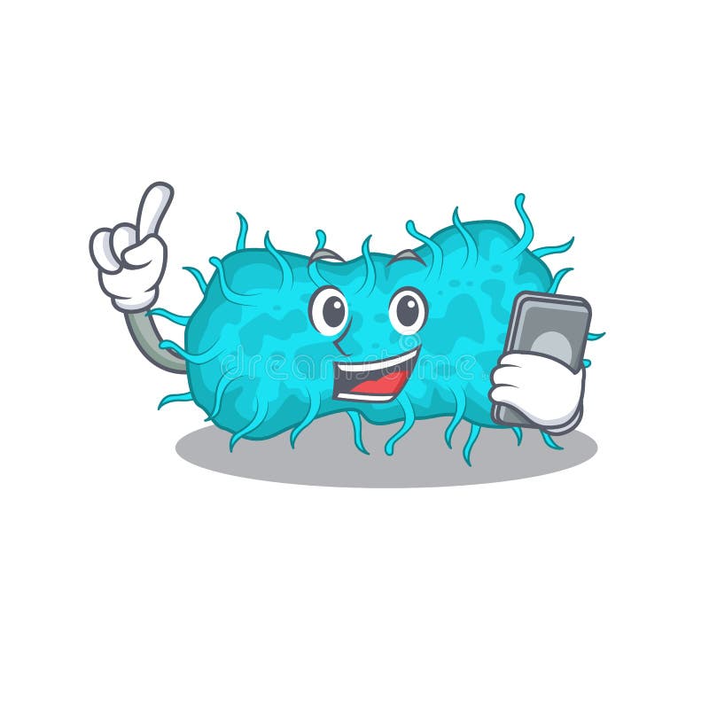 Bacteria Prokaryote Cartoon Character Speaking on Phone Stock Vector ...