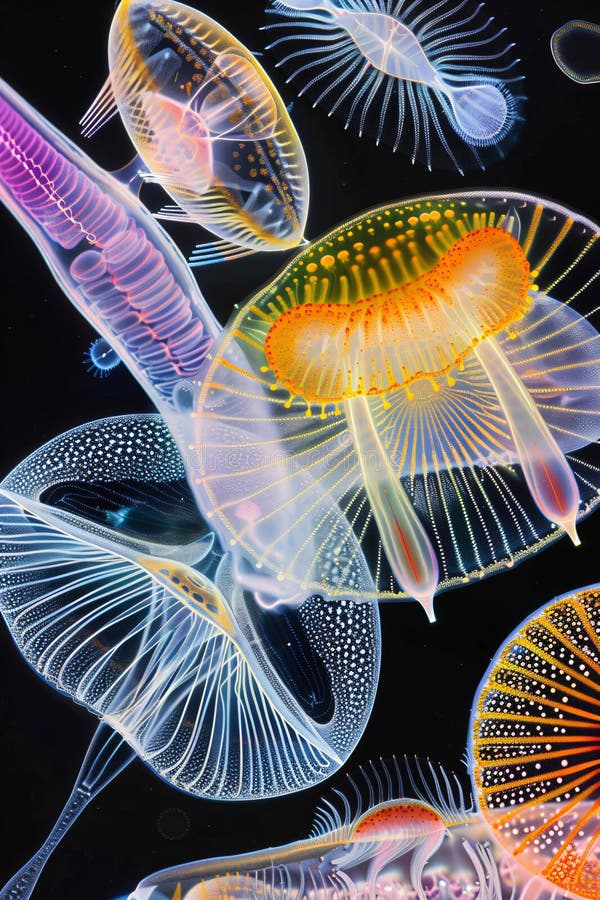 Bacteria or Protozoa Seen Under a Microscope. Microscopic Unicellular ...