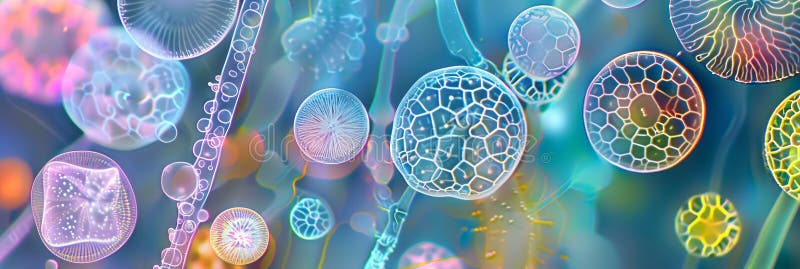 Bacteria or Protozoa Seen Under a Microscope. Microscopic Unicellular ...