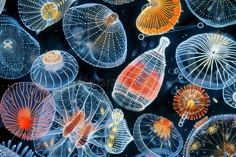 Bacteria or Protozoa Seen Under a Microscope. Microscopic Unicellular ...