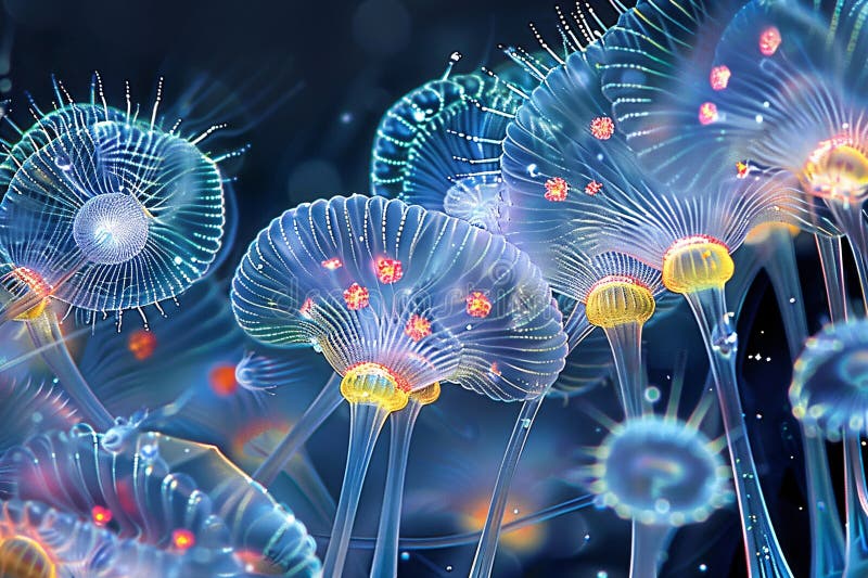 Bacteria or Protozoa Seen Under a Microscope. Microscopic Unicellular ...