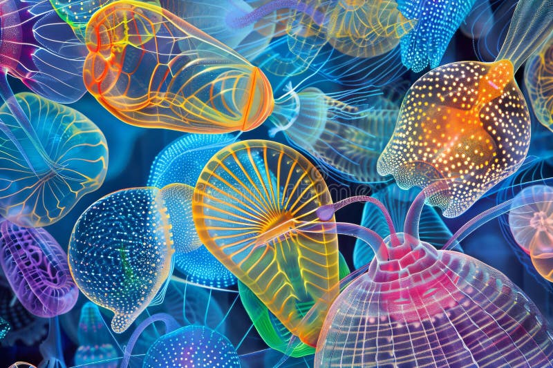 Bacteria or Protozoa Seen Under a Microscope. Microscopic Unicellular ...