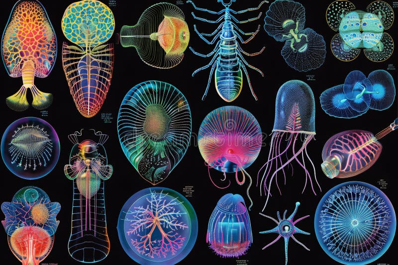 Bacteria or Protozoa Seen Under a Microscope. Microscopic Unicellular ...