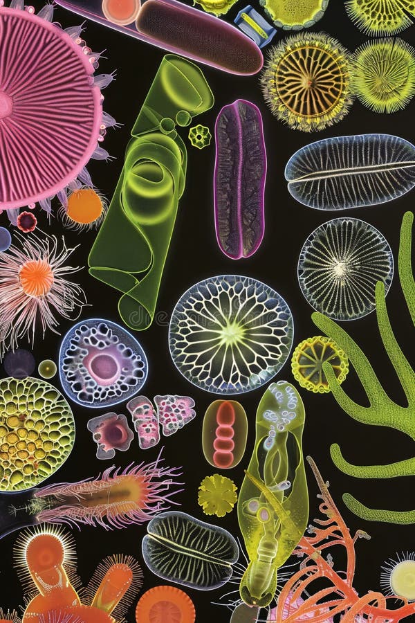 Bacteria or Protozoa Seen Under a Microscope. Microscopic Unicellular ...