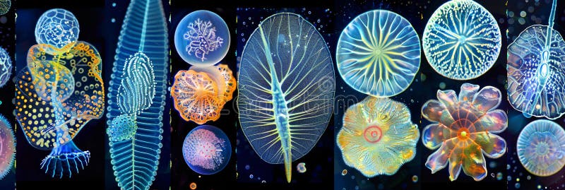 Bacteria or Protozoa Seen Under a Microscope. Microscopic Unicellular ...