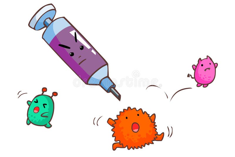 Bacteria Run Away from Syringe. Stock Vector - Illustration of medicine ...