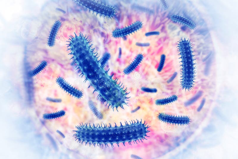 Bacteria on Scientific Background Stock Illustration - Illustration of ...