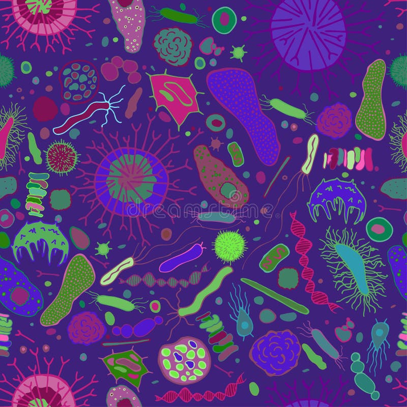 Microbiology Seamless Pattern Stock Vector - Illustration of ...