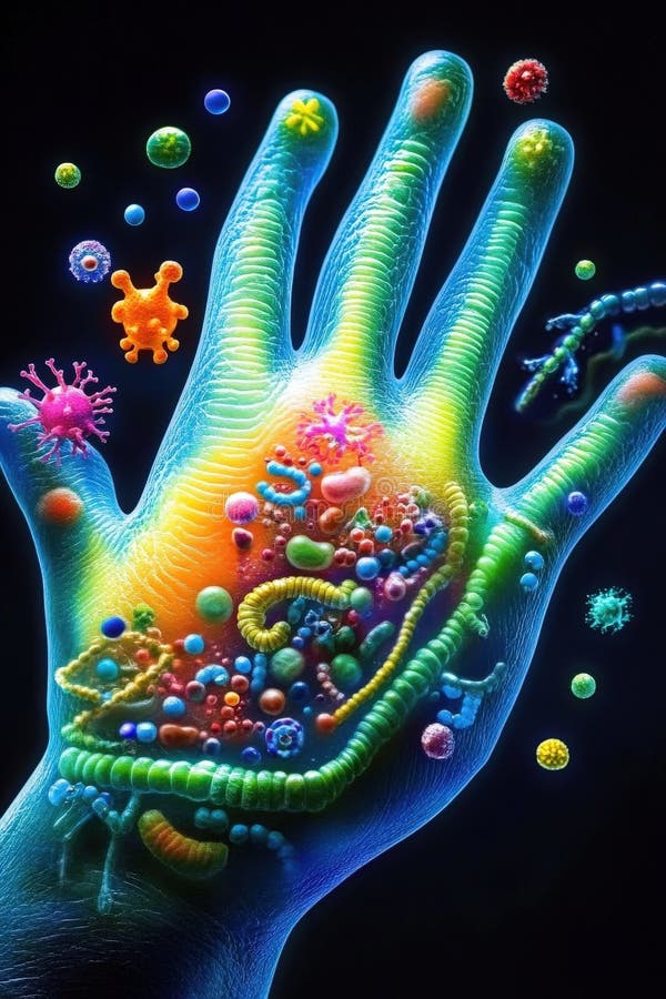 Bacteria on Skin Hands. Selective Focus Stock Image - Image of child ...