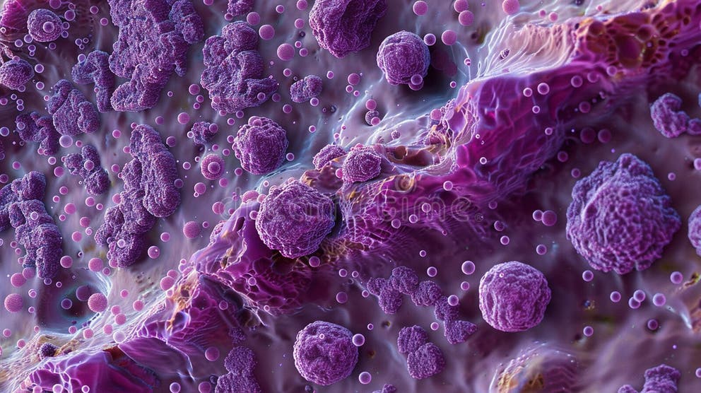Bacteria in the Skin Under a Microscope Stock Image - Image of medical ...