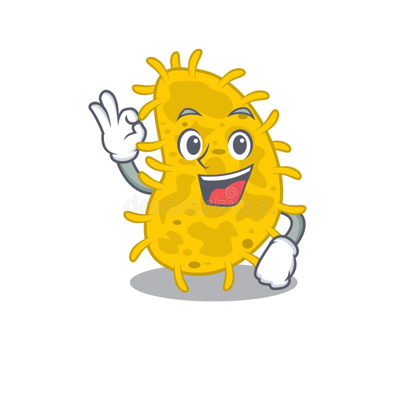 Bacteria Spirilla Mascot Design Style with an Okay Gesture Finger Stock ...