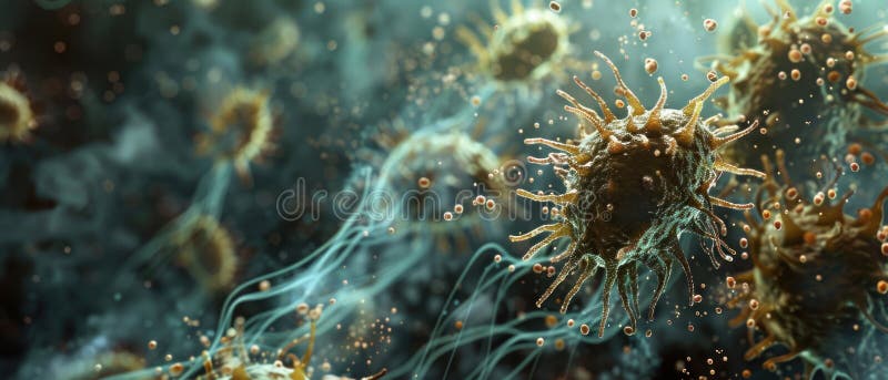 Bacteria Spreading on a Surface, Showing the Process of Contamination ...