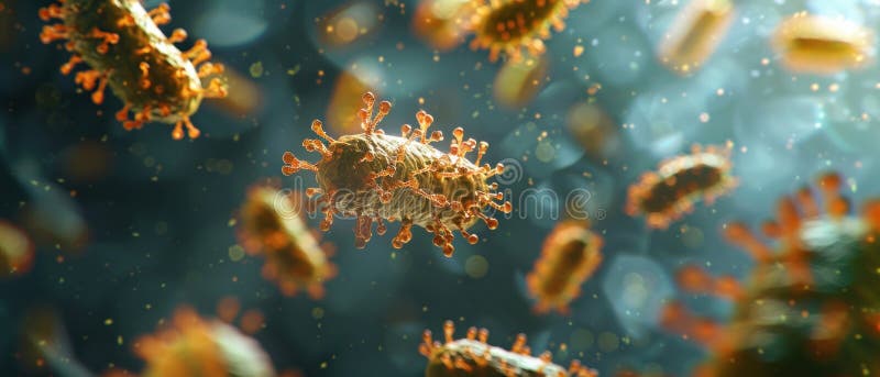 Bacteria Spreading on a Surface, Showing the Process of Contamination ...