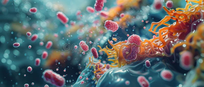 Bacteria Spreading on a Surface, Showing the Process of Contamination ...