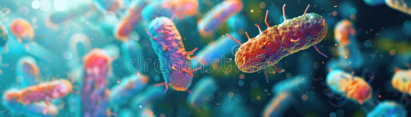 Bacteria Spreading on a Surface, Showing the Process of Contamination ...
