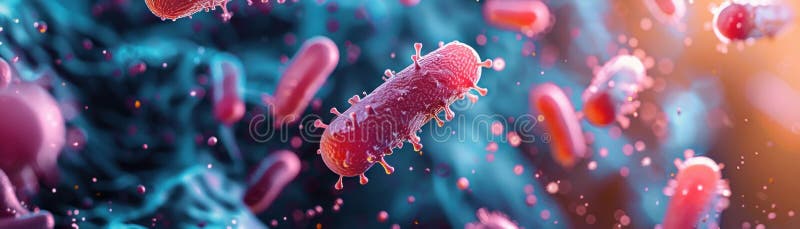 Bacteria Spreading on a Surface, Showing the Process of Contamination ...