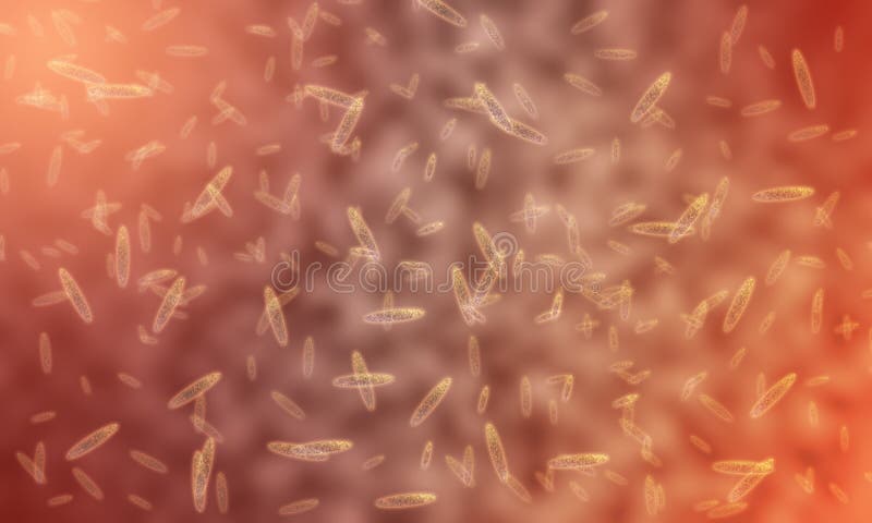 Bacteria of Tetanus Disease in the Bloodstream Under a Microscope 3D ...