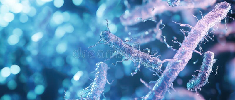 Bacteria Under Microscope in Bright Setting Stock Image - Image of ...