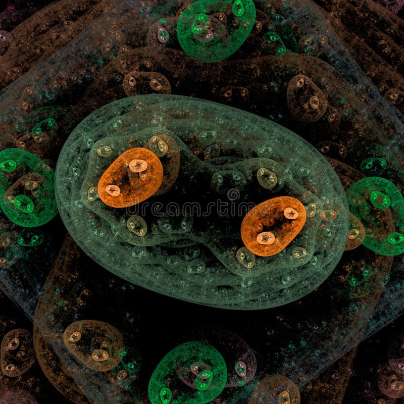 Bacteria under microscope stock illustration. Illustration of ...