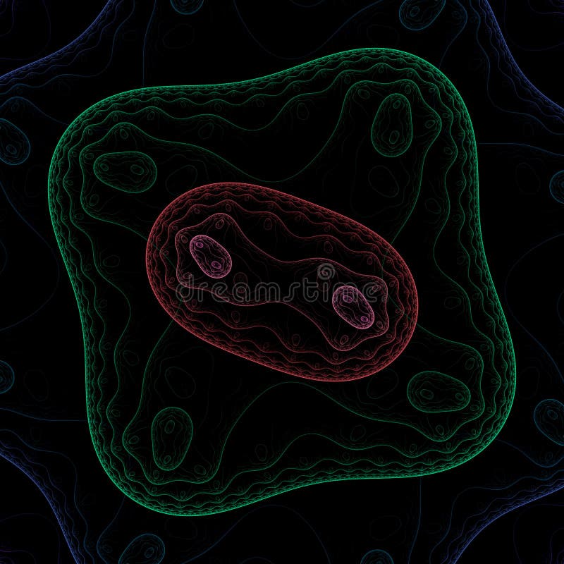 Bacteria under microscope stock illustration. Illustration of medicine ...