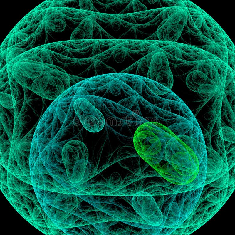 Bacteria under microscope stock illustration. Illustration of human ...