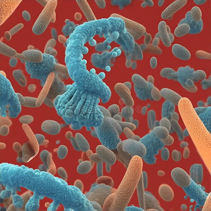 Bacteria under microscope stock illustration. Illustration of science ...