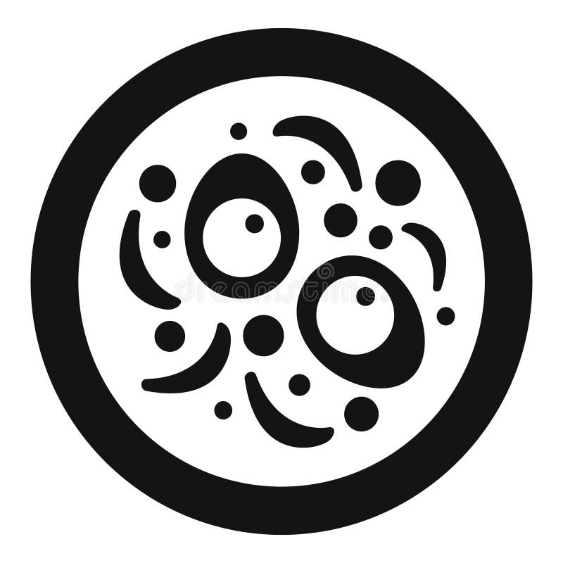 Bacteria Under Microscope Icon Showing Micro Biology Stock Illustration ...