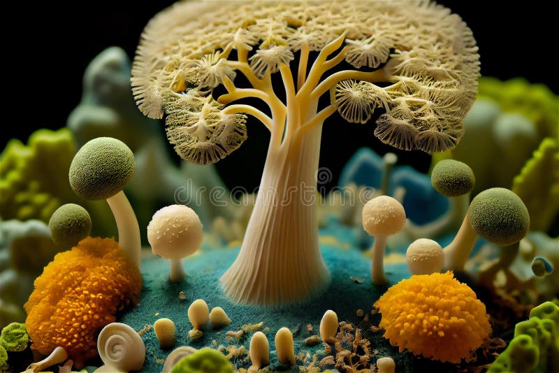 Bacteria under microscope stock illustration. Illustration of pattern ...