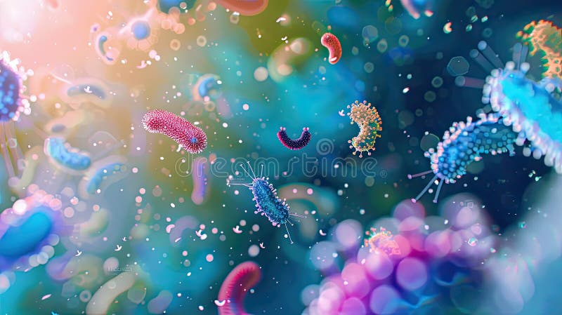 Bacteria Under a Microscope. Selective Focus Stock Image - Image of ...
