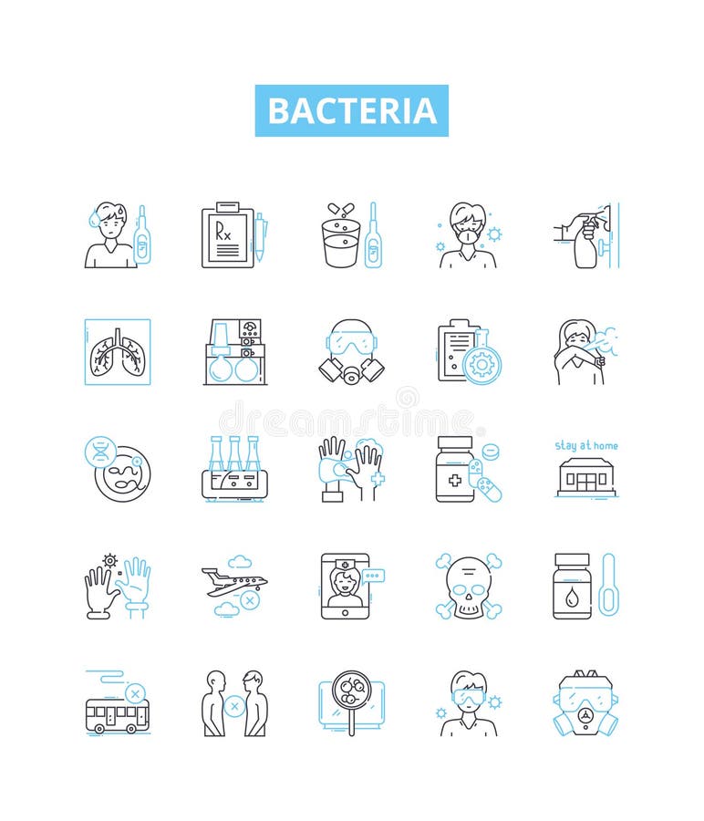 Bacteria Vector Line Icons Set. Bacterium, Microbe, Pathogen ...