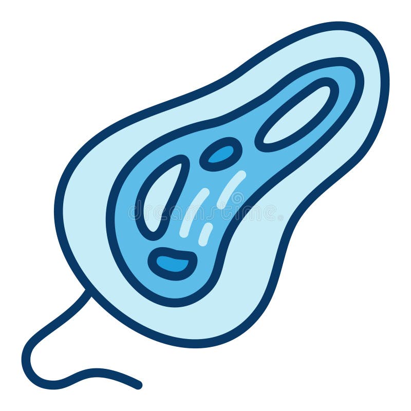 Bacteria Vector Microbiology Concept Blue Modern Icon or Sign Stock ...