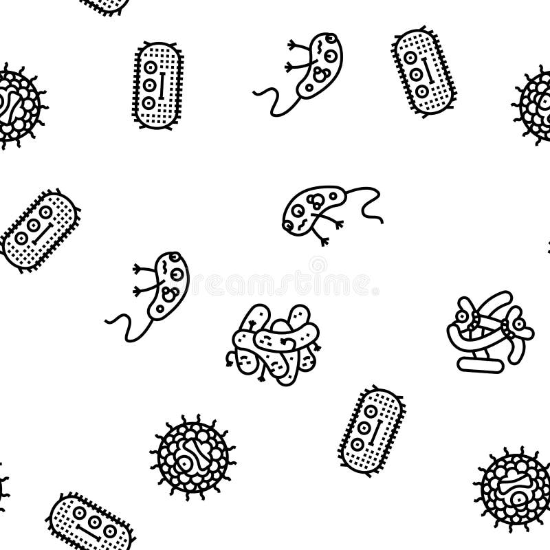 Bacteria Virus Bacterium Cell Vector Seamless Pattern Stock Vector ...