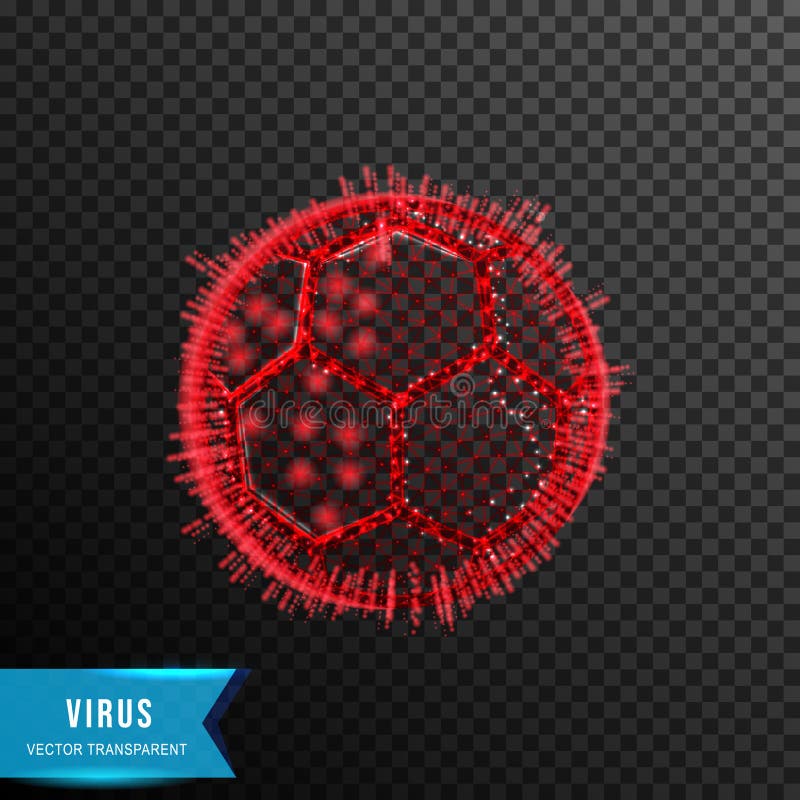 Bacteria Virus Corona from Connecting Dot and Line. Light Effect ...