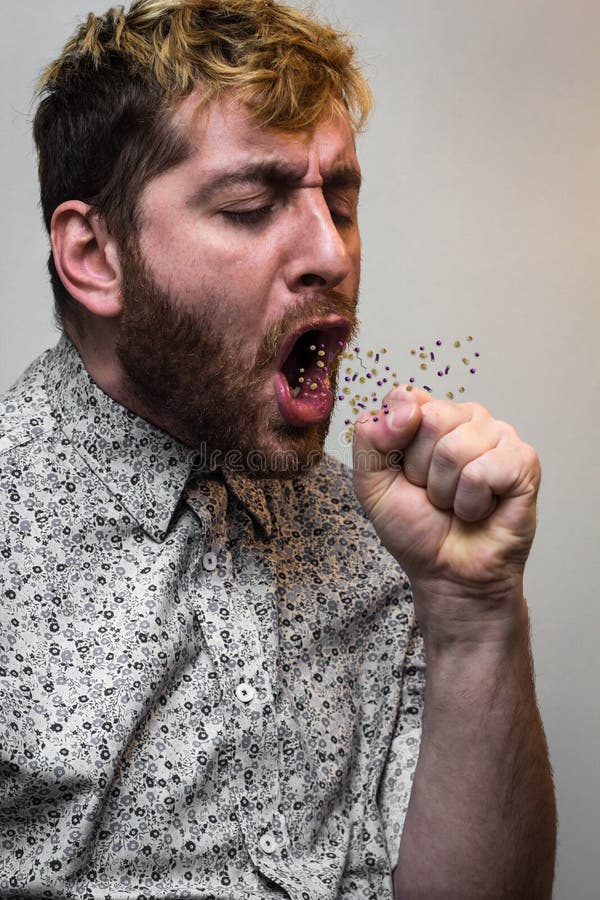 Bacteria Virus Face Coughing Stock Image - Image of irritation ...