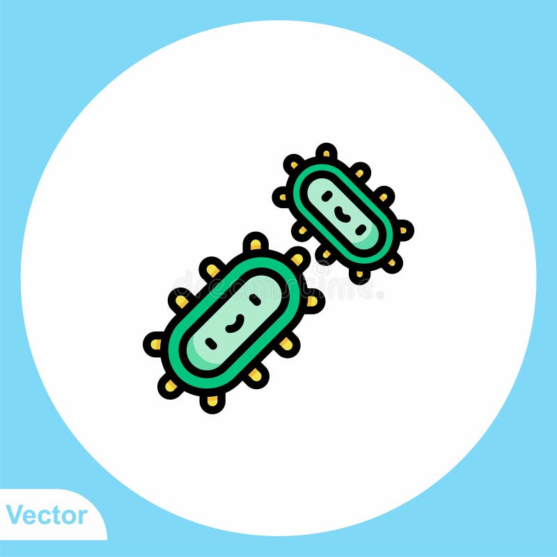 Bacteria and Virus Flat Vector Icon Sign Symbol Stock Illustration ...