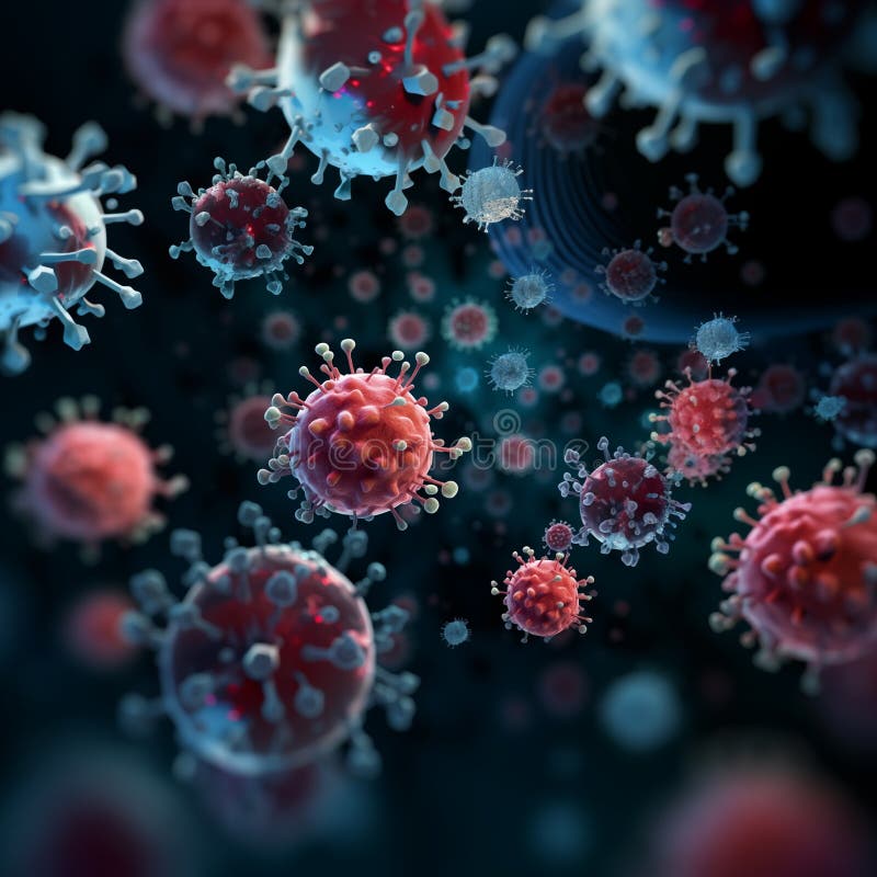 Bacteria Virus Germs Microorganisms Pathogens Diseases Illustration ...