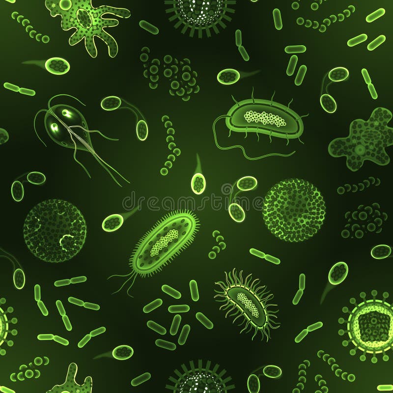 Bacteria and Virus Cells stock vector. Illustration of emblem - 44332248