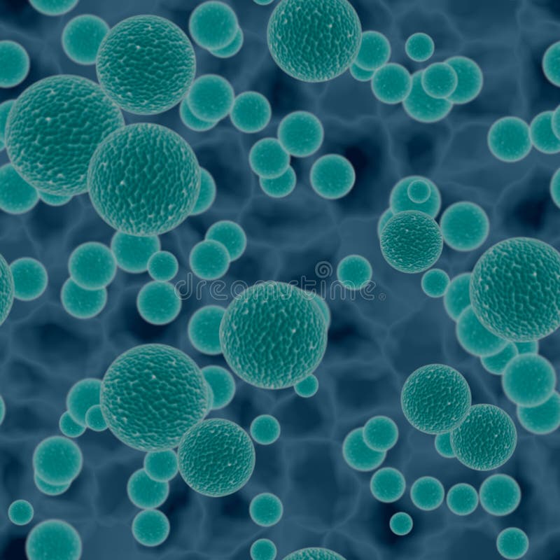 Bacteria or Virus Spheres with Blue Background Stock Illustration ...