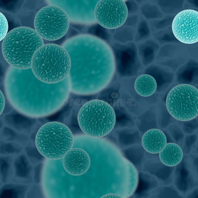 Bacteria or Virus Spheres with Blue Background Stock Illustration ...