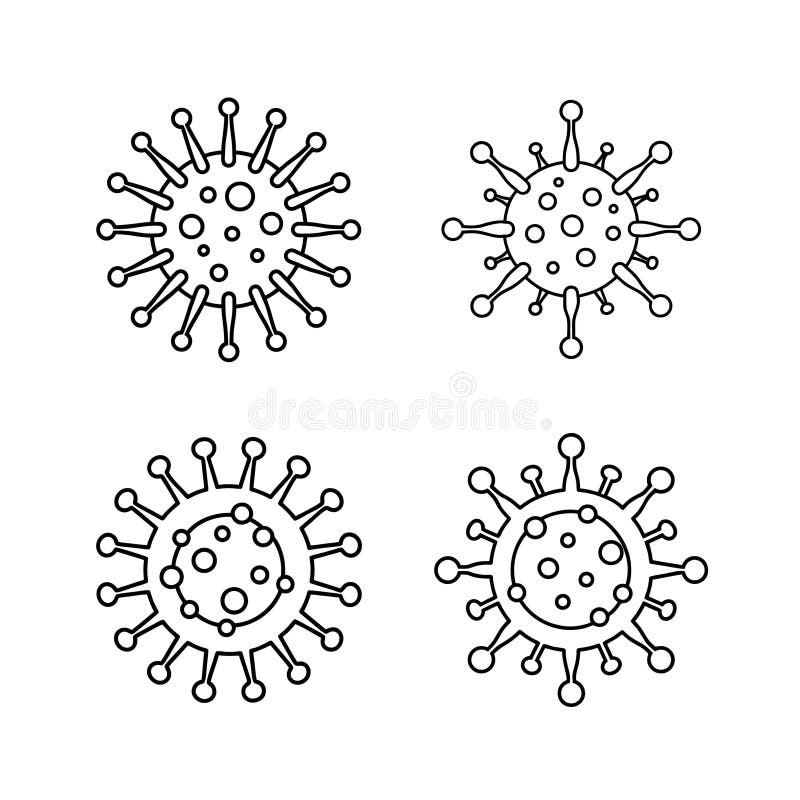 Bacteria, Virus Vector Line Art Illustration Bundle Stock Vector ...