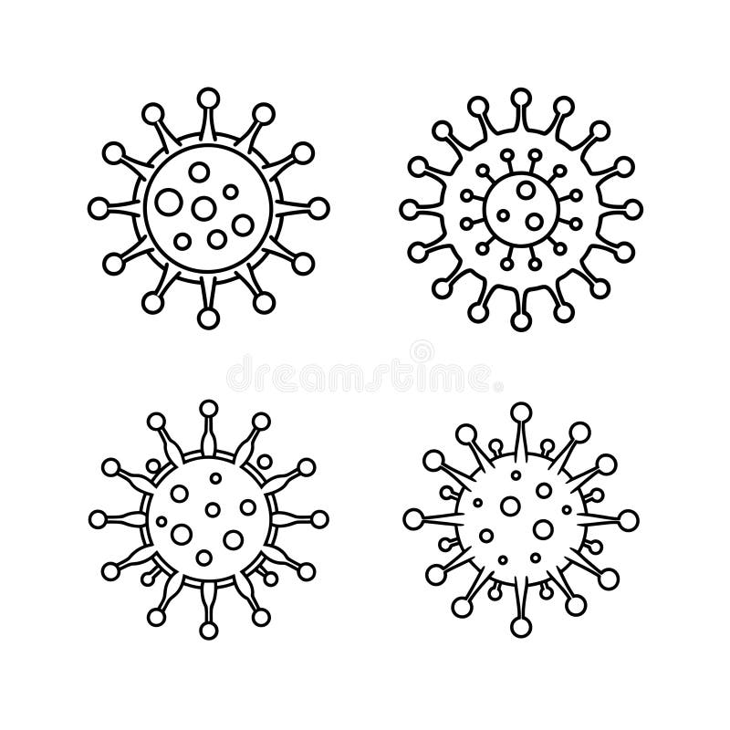 Bacteria, Virus Vector Line Art Illustration Bundle Stock Vector ...