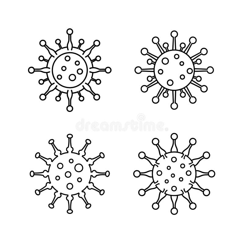 Bacteria, Virus Vector Line Art Illustration Bundle Stock Vector ...