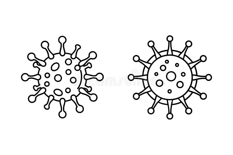 Bacteria, Virus Vector Line Art Illustration Bundle Stock Vector ...