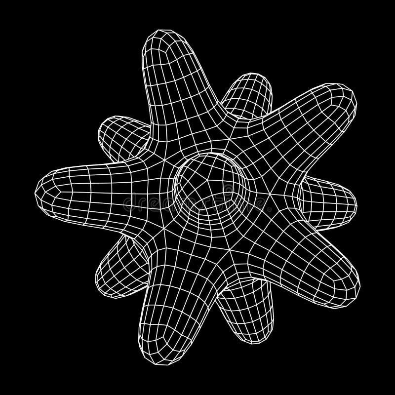 Bacteria Virus Wireframe Mesh Stock Vector - Illustration of ...