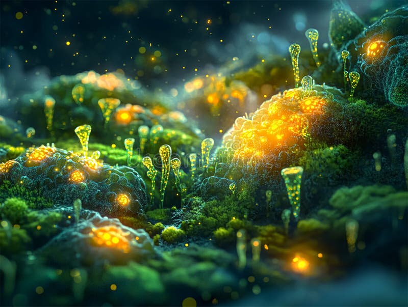 Bacteria and Viruses Macro Under a Close-up. Generated by Ai Stock ...