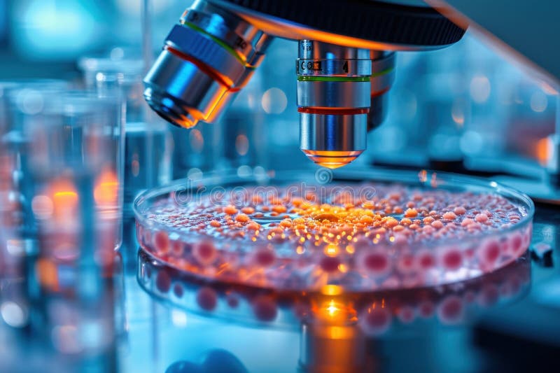 Bacteria and Viruses Under the Microscope Stock Photo - Image of ...