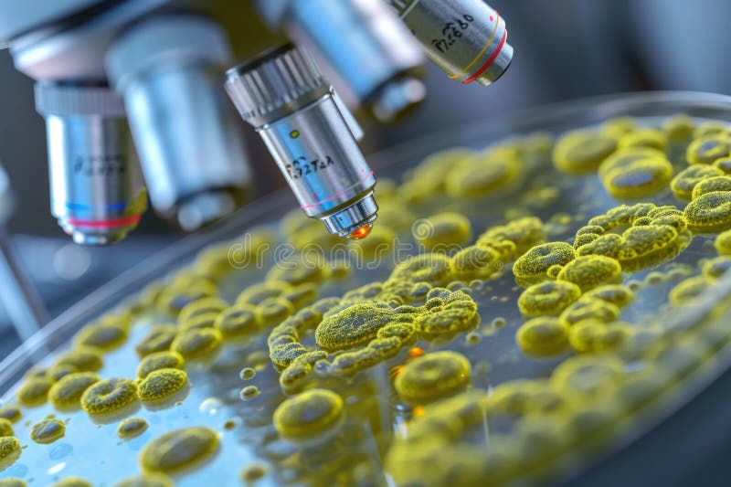 Bacteria and Viruses Under the Microscope Stock Photo - Image of ...