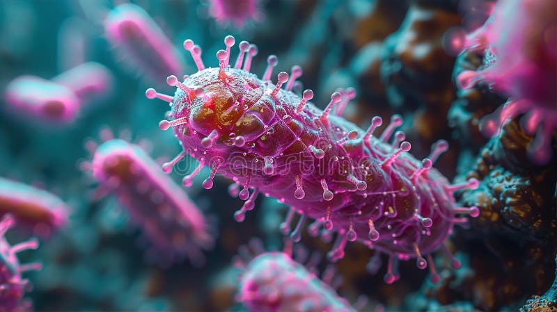 Bacteria Visualisation, Close Up View Under the Microscope. Healthcare ...